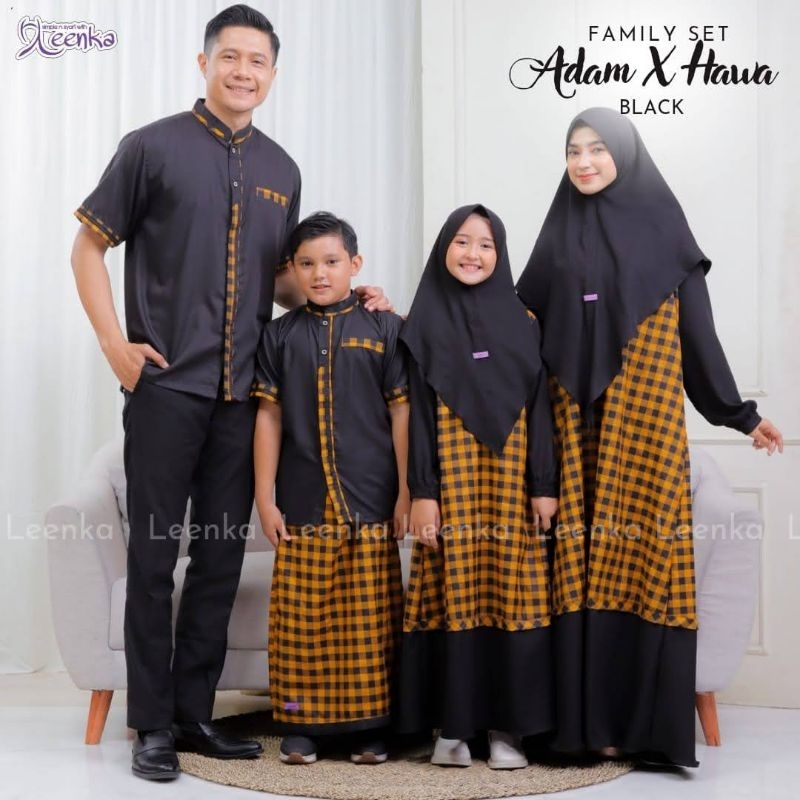 Jual Family Set couple keluarga black kotak kotak adam hawa series ...