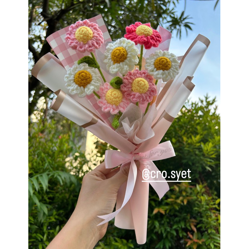 Jual buket bunga flower bouquet rajut crochet tulip wisuda | Shopee ...