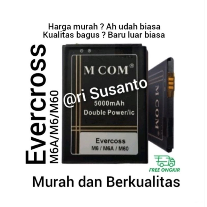 Jual Baterai MCOM for Evercross M6A Double Power 5000mAh batere batre batrai battery | Shopee ...