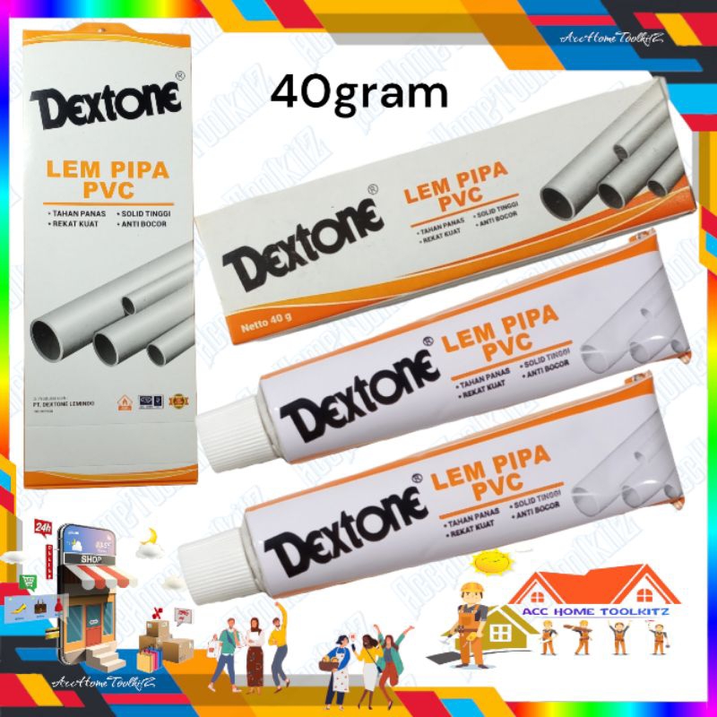 Jual LEM PIPA PVC DEXTONE ODOL TUBE 40GR 40 GRAM LEM PARALON PELEKAR ...