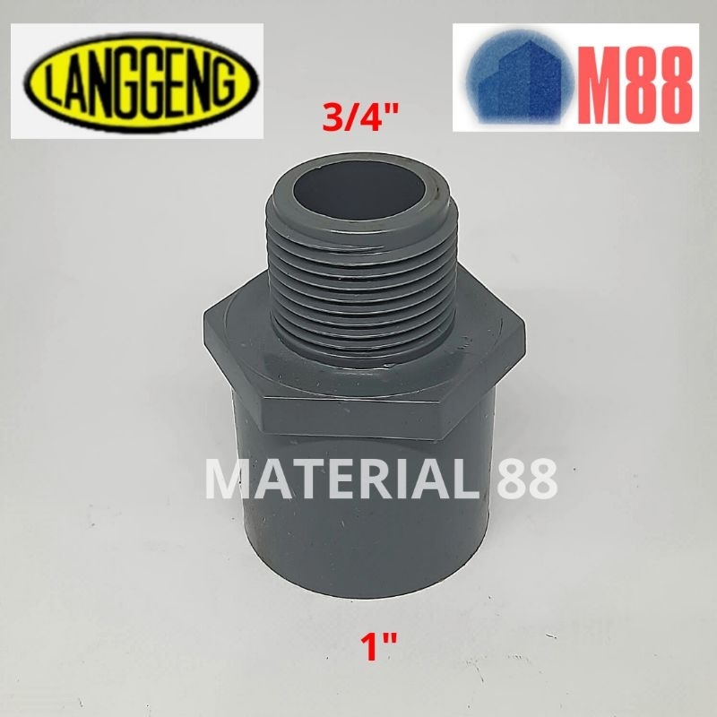 Jual SDL 3/4 x 1 AW PVC Sok Drat Luar 0.75x1; 0.75 x 1; 3/4x1 | Shopee ...