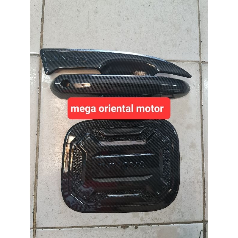 Jual Paket Cover handle + Outer mangkok pintu + Tank bensin carbon Innova Zenix 2023 | Shopee ...