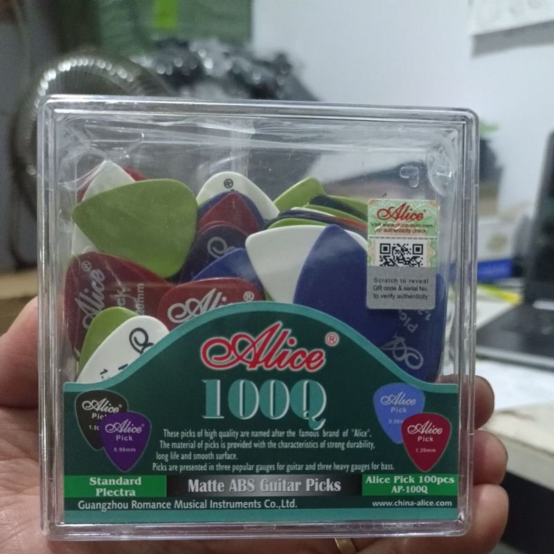 Jual PICK GITAR ALICE 1.2MM ISI 100 pcs/pick Alice ukuran 1.2mm only ...