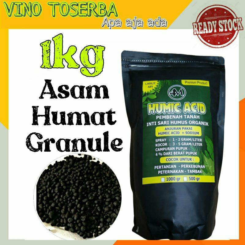 Jual ASAM HUMAT 1KG LARUT DALAM AIR GRANULE 1kg pupuk organik humic acid penyubur tanah | Shopee ...