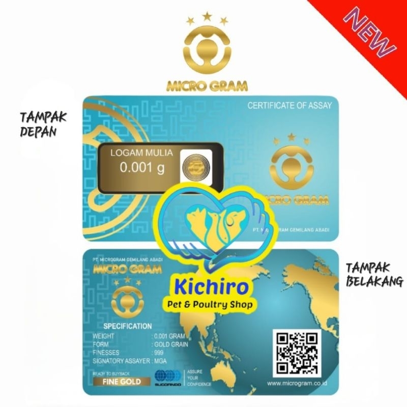 Jual Micro Gram Logam Mulia 24 Karat Berat 0,001 gram PT. Microgram ...