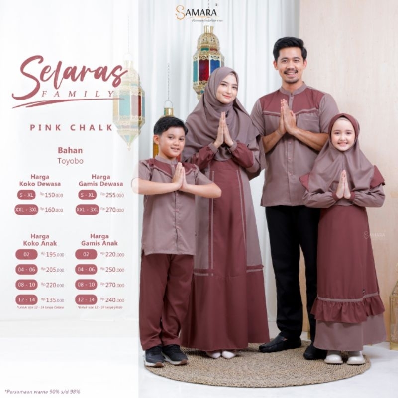 Jual GS_SAMARA J08 SELARAS FAMILY PINK CHALK SARIMBIT KELUARGA BAJU MUSLIM KELUARGA BAJU COUPLE ...