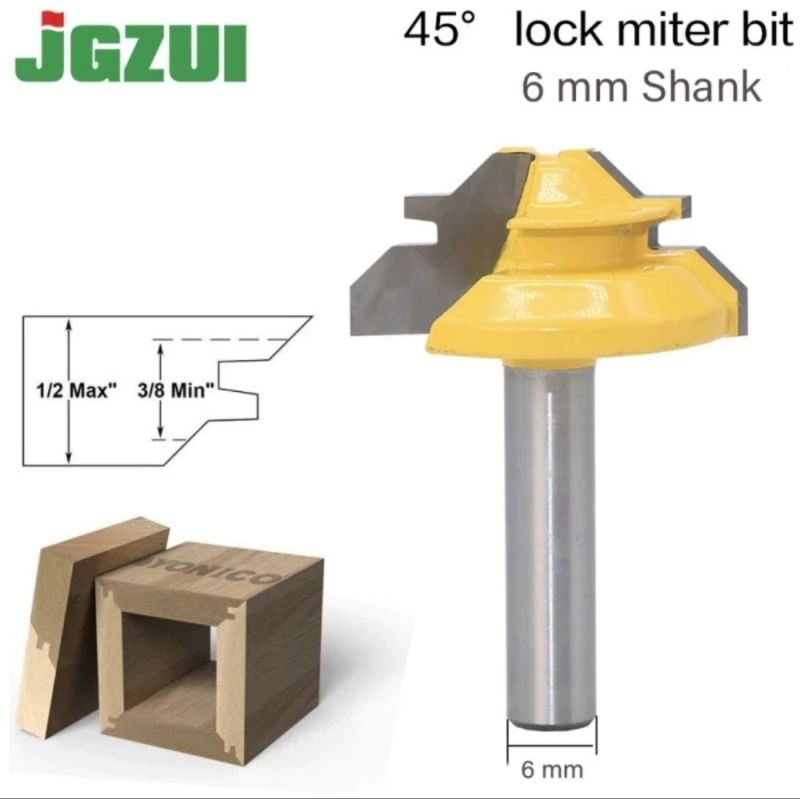 Jual Mata Profil MITER LOCK As 6mm Mata Router Jointer Sambungan Sudut ...
