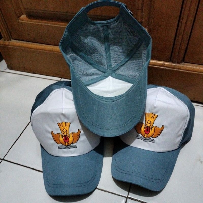 Jual topi sekolah SMA/SMK kain Amerikan drill | Shopee Indonesia
