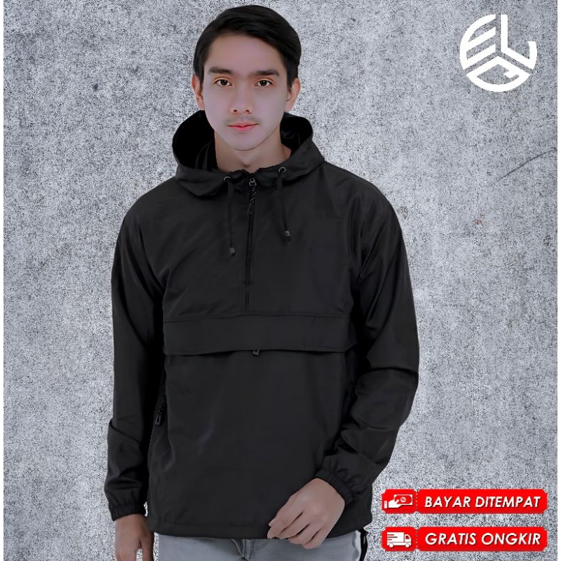 Jual Jaket Pria Parasut Jacket Cagoule Polos | Shopee Indonesia