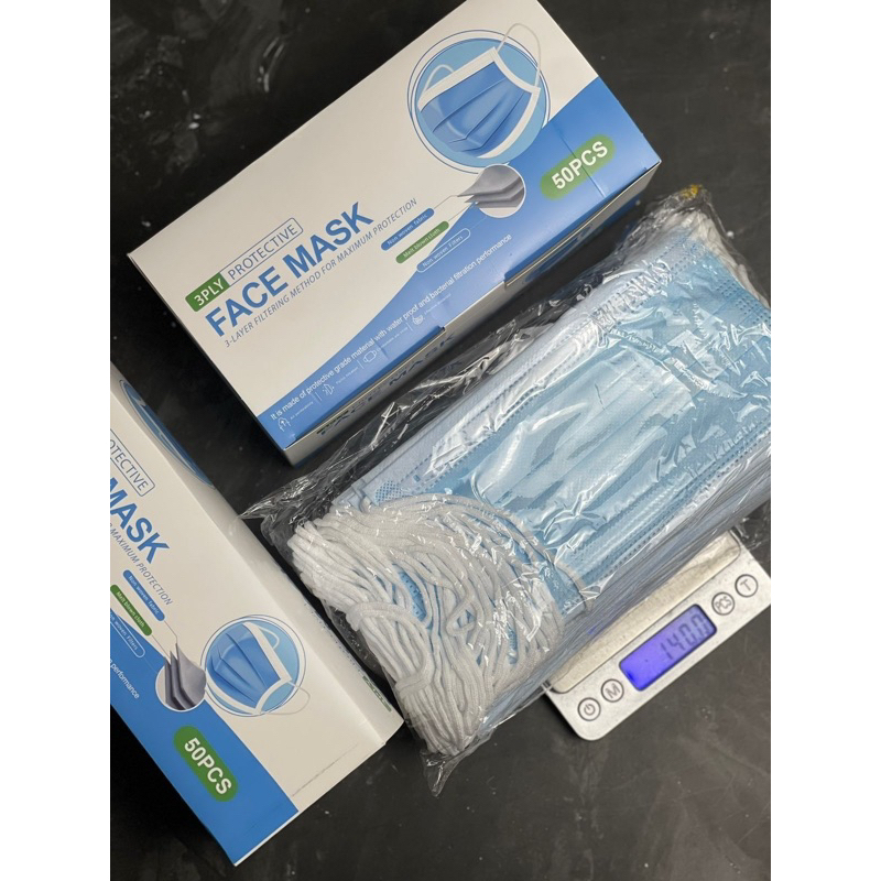 Jual masker earloop FACEMASK PRO 3ply 50pc | Shopee Indonesia