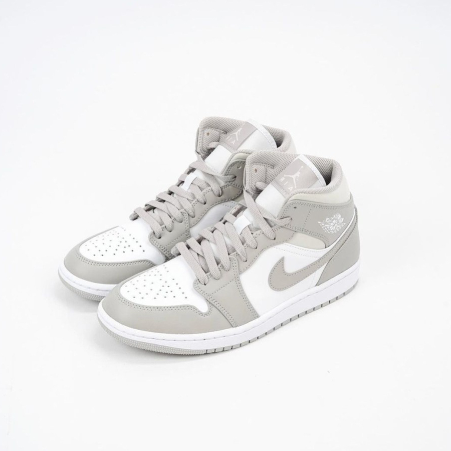 Jual Air Jordan 1 Mid Linen College Grey (100% Authentic) | Shopee ...