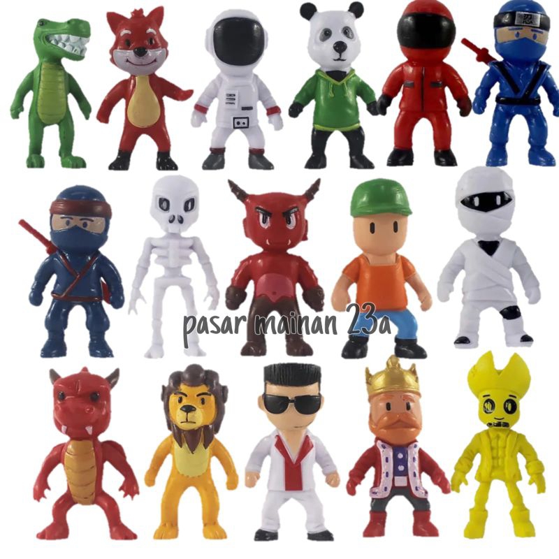 Jual Mainan Figure Stumble Guys Game Set 16 Miniatur Hiasan Topper ...