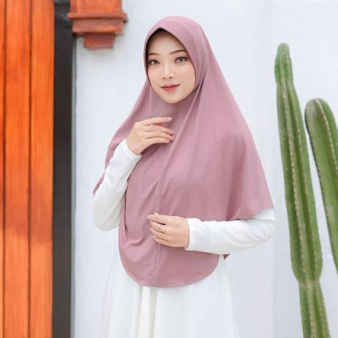 Jual Jilbab Bergo Hamidah Jersey Ped Jumbo L | Hijab Instan Menutup Dada, | Shopee Indonesia