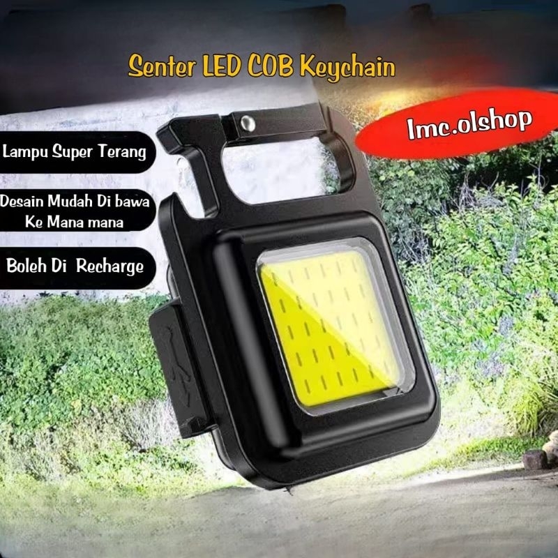 Jual Mini Senter COB Rechargeable Keychain Led Senter Saku Portable ...