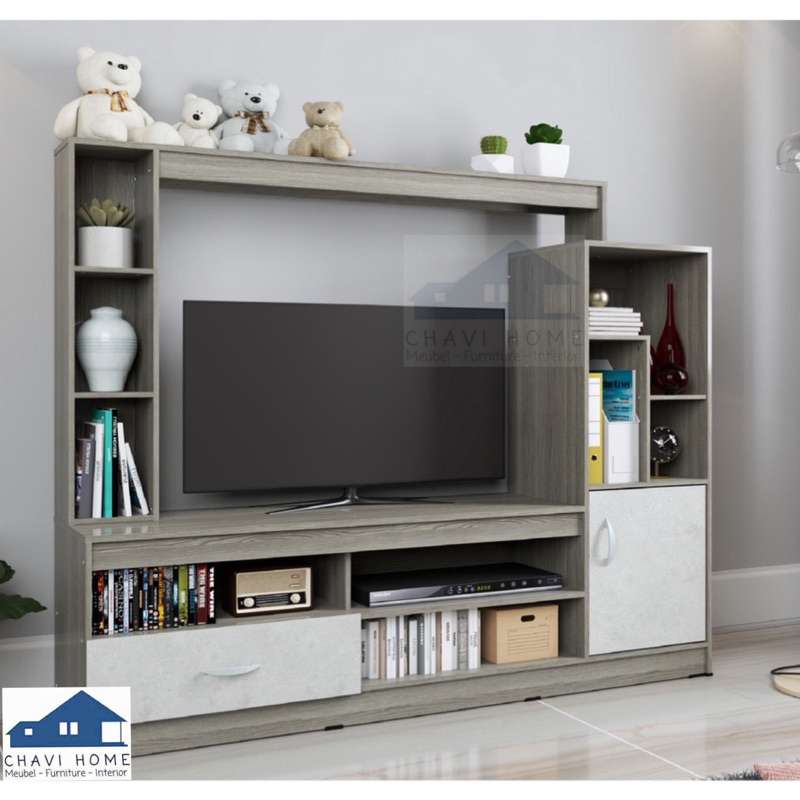 Jual wall unit meja tv buffet tv rak tv serbaguna ukuran 160cm termurah ...