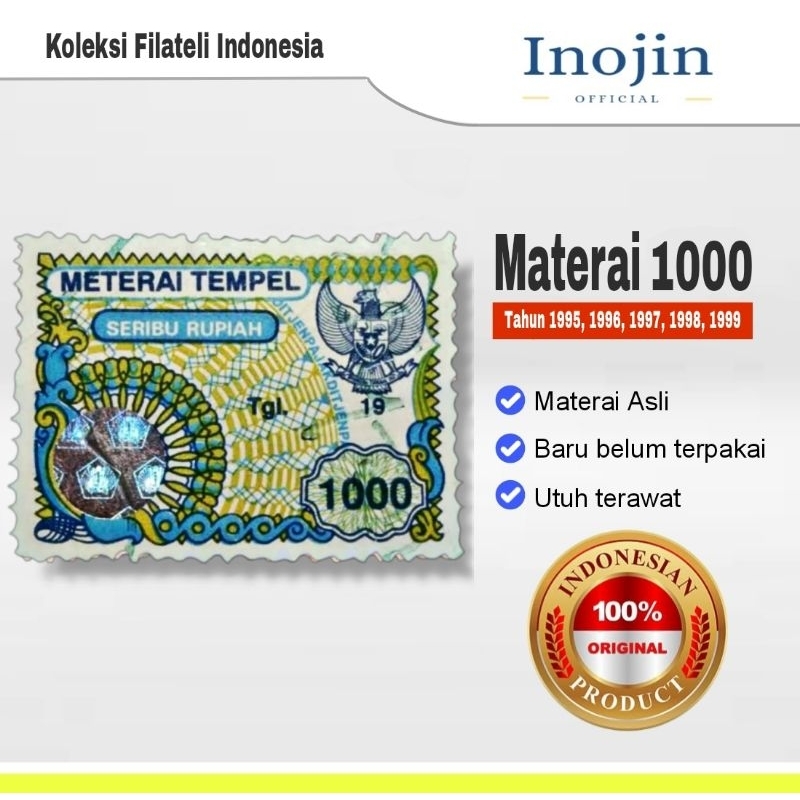 Jual Materai 1000 Tahun 1996 1997 1998 1999 Perangko Matrai Tempel Lama ...