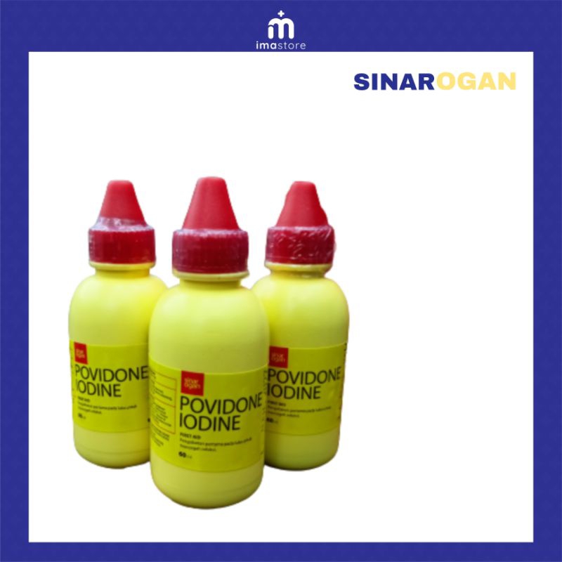 Jual SINAR OGAN POVIDONE IODINE 60ML / BETADINE / OBAT LUKA / OBAT ...