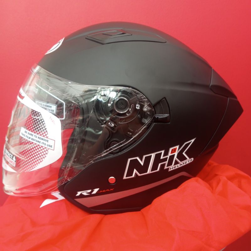 Jual Helm NHK R1 Max Solid Black Doff Original | Shopee Indonesia