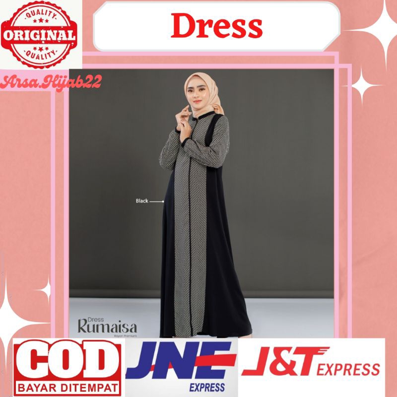 Jual Dress Arrafi √ Gamis Panjang Rumaisa Dress By Arrafi || Dress Adem ...