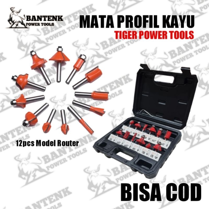 Jual MATA ROUTER 12PCS JLD TOOL. MATA PROFIL KAYU 1/2 SET LENGKAP 12PCS ...