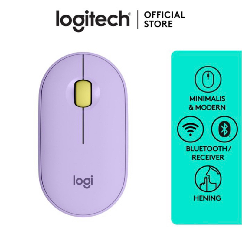 Jual Logitech Pebble M350 Mouse Wireless Bluetooth - M 350 Lavender ...