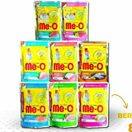 Jual Me-O pouch 80 gr wet food kitten dewasa meo sachet | Shopee Indonesia