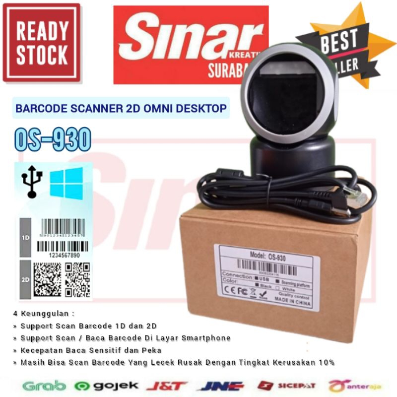 Jual BARCODE SCANNER 2D DESKTOP USB OS-930 AUTOSENSOR OMNI SCAN MESIN ...
