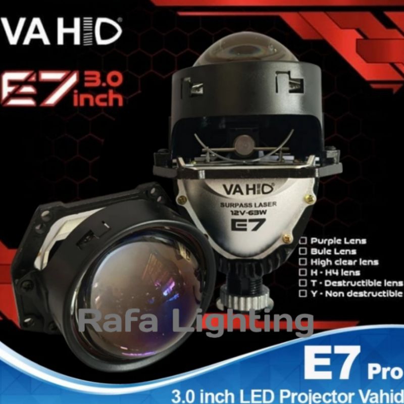 Jual VAHID Bi-LED E7 Surpass Laser - Blue HD Lens - Dual Core Pro Lens | Shopee Indonesia