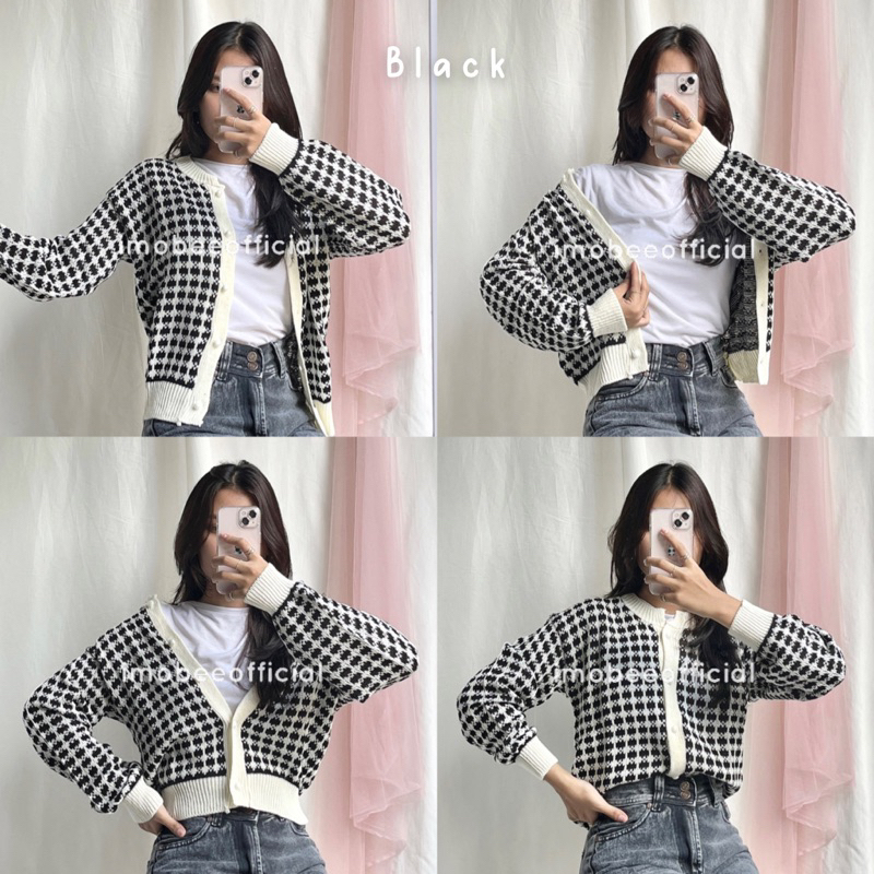 Jual EONNI KOREAN CARDI TWEED // CARDIGAN KOREAN KANCING MUTIARA ...