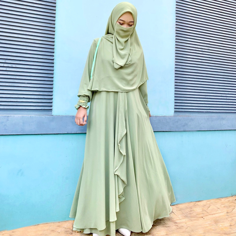Jual Ziyada Set Syari By Helqa FREE CADAR Stelan Syari Ceruty Babydoll ...