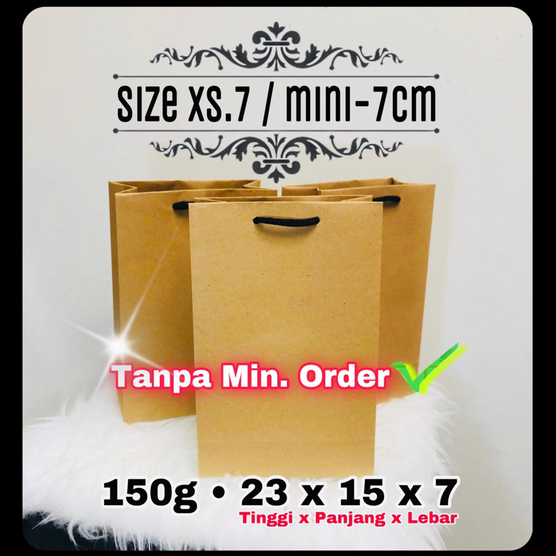 Jual paper bag XS MiNi 7cm / tas kertas / paper bag mini polos ...