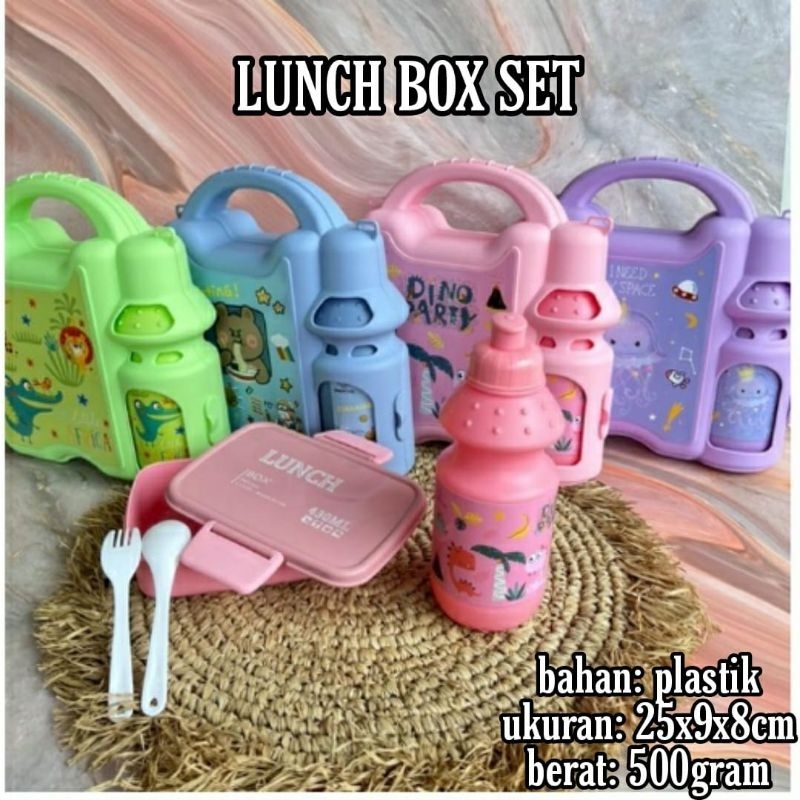 Jual lunch box set + botol | Shopee Indonesia