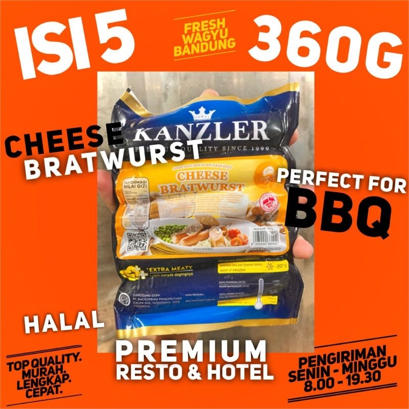 Jual KANZLER CHEESE BRATWURST BEEF SOSIS KEJU PREMIUM HALAL 360g ...