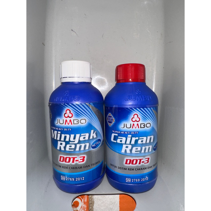 Jual MINYAK REM JUMBO BRAKE FLUID DOT 3 MERAH PUTIH 300 ML | Shopee ...