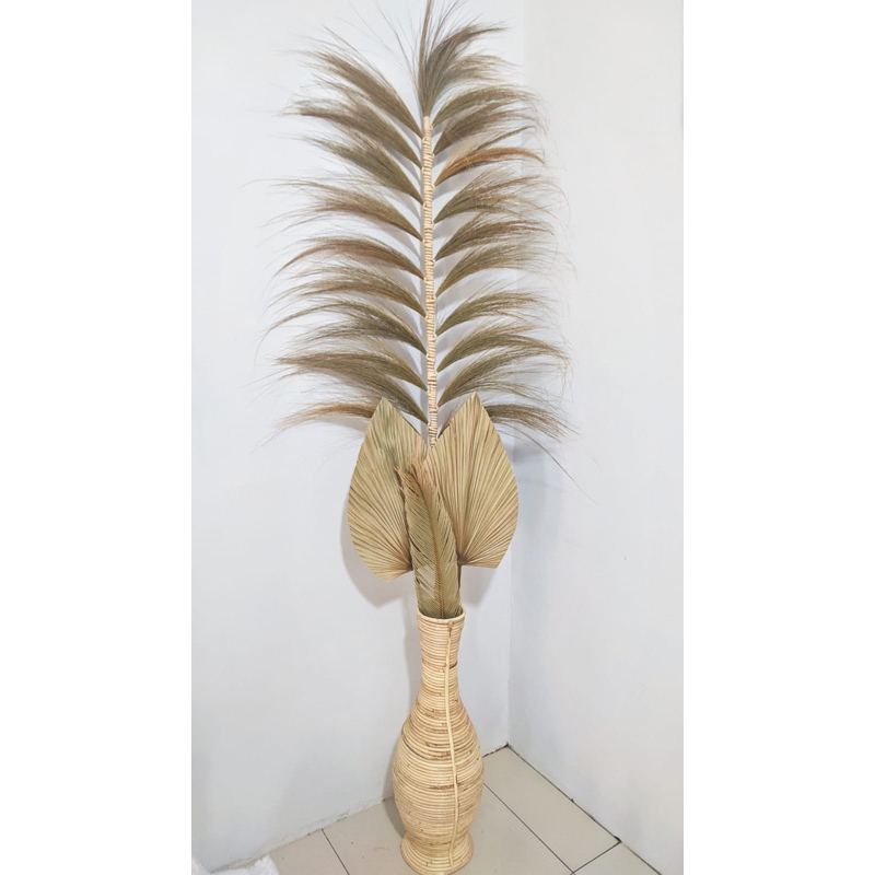 Jual PAKET HEMAT DAN VAS ROTAN 70 CM RAYUNG DAUN PALEM RAYUNG KERING ...