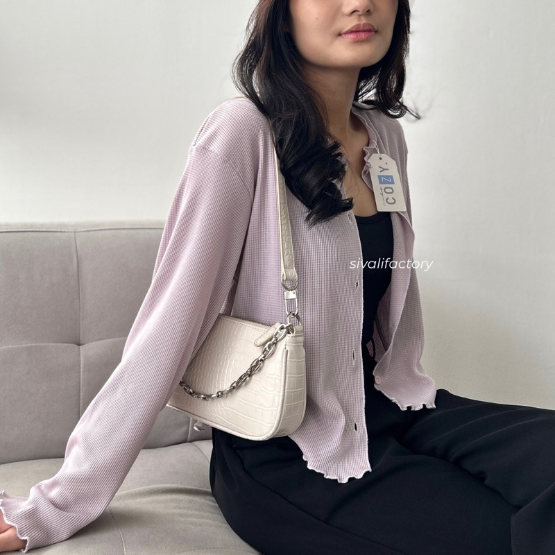 Jual SIVALI Lowie Cardigan - Korean Cardigan Crop Top - Atasan Rajut Crop Top - Outer Cardigan ...