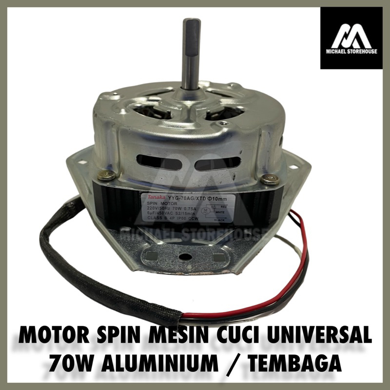 Jual DINAMO MOTOR SPIN PENGERING MESIN CUCI UMUM UNIVERSAL 70 WATT AS 10 MM | Shopee Indonesia