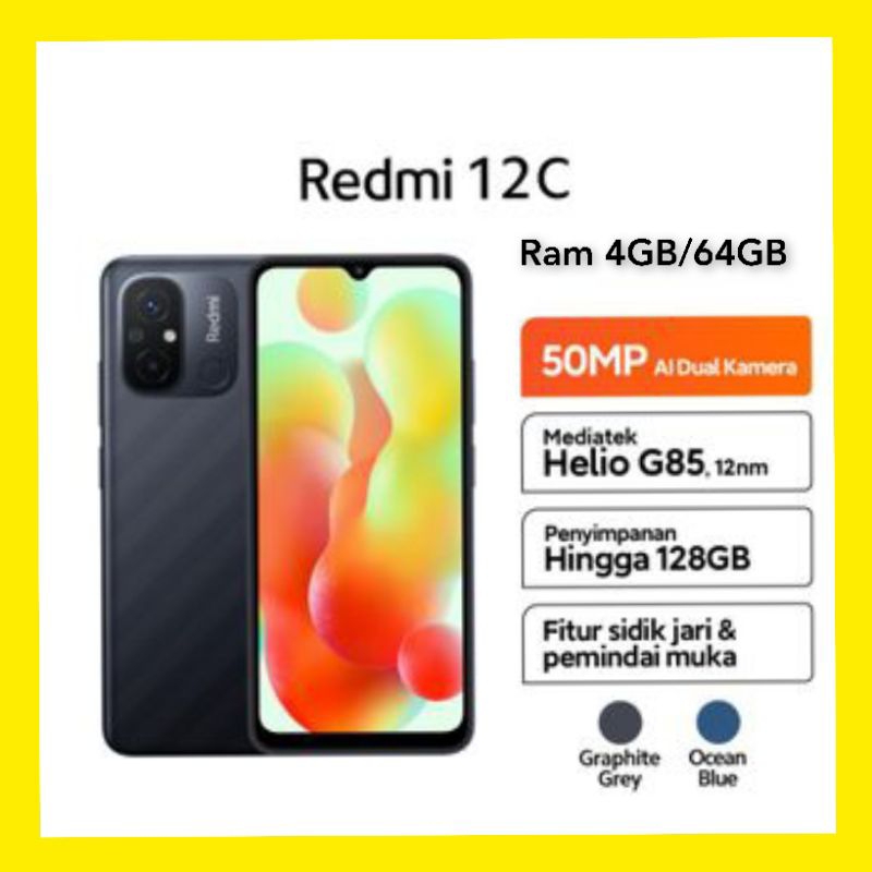 Jual Handphone Redmi 12c ram 4gb/64gb Android garansi resmi (khusus ...