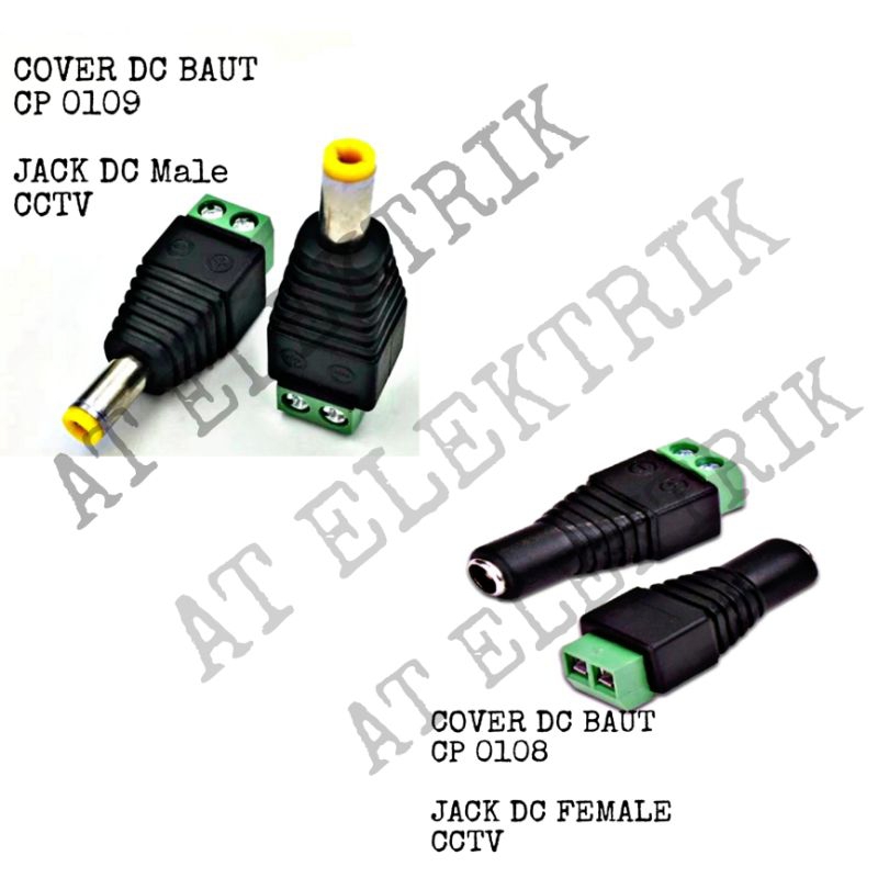 Jual Jack DC Baut Male and Female CCTV / Jek CCTV Cewe Cowo Warna Hijau ...