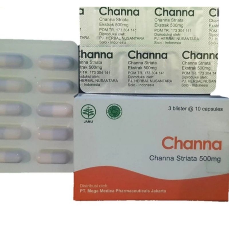 Jual channa kapsul ekstrak ikan gabus channa striata 500mg 1 strip 10 ...