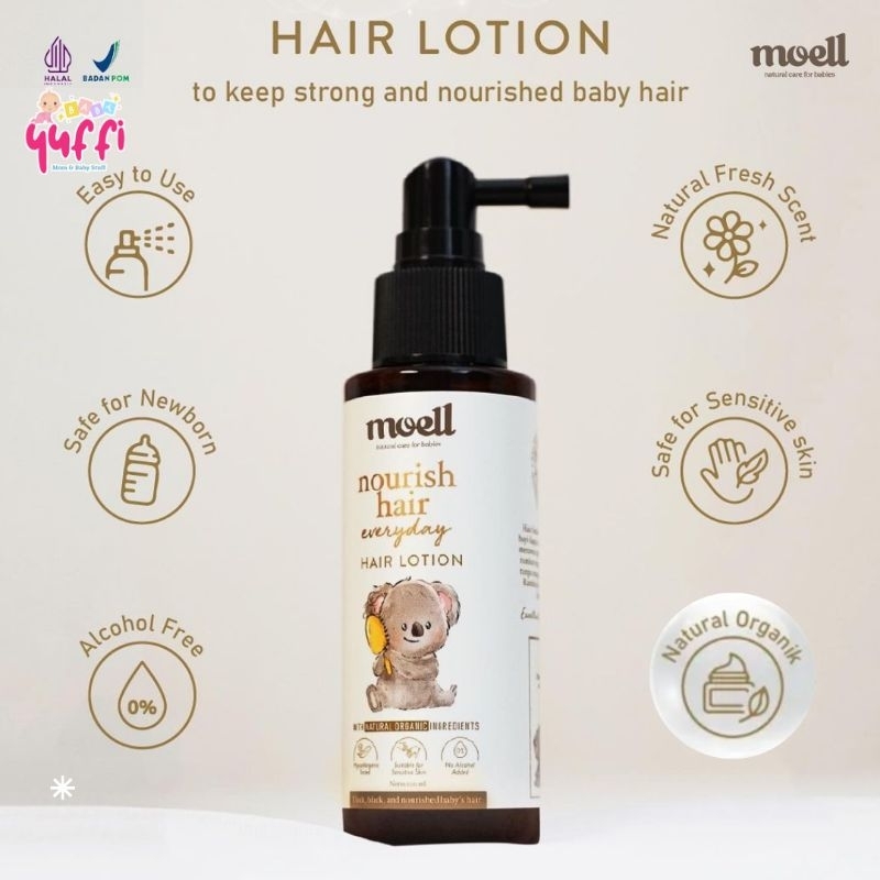 Jual Moell Nourish Hair Everyday 100ml / Hair Lotion Anak & Bayi ...