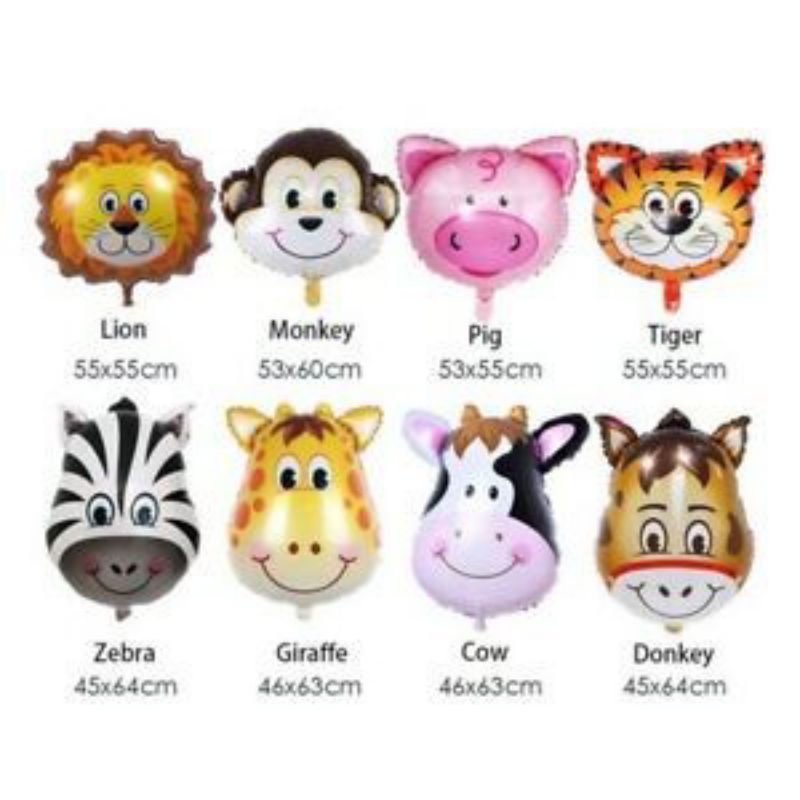 Jual Balon foil hewan mini balon hewan mini balon hewan safari balon ...