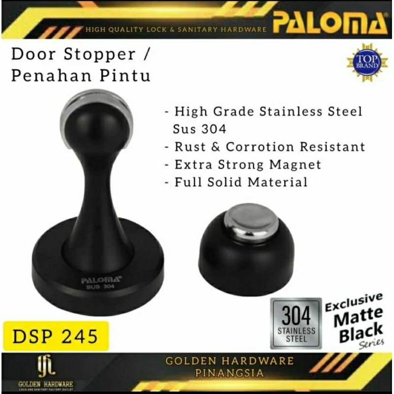 Jual DOOR STOPPER PENAHAN PINTU MAGNET STAINLESS STEEL TEMBOK HITAM ...