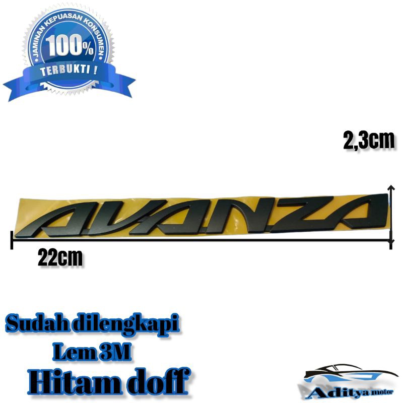 Jual emblem Avanza hitam doff tulisan emblem Avanza hitam doff original ...