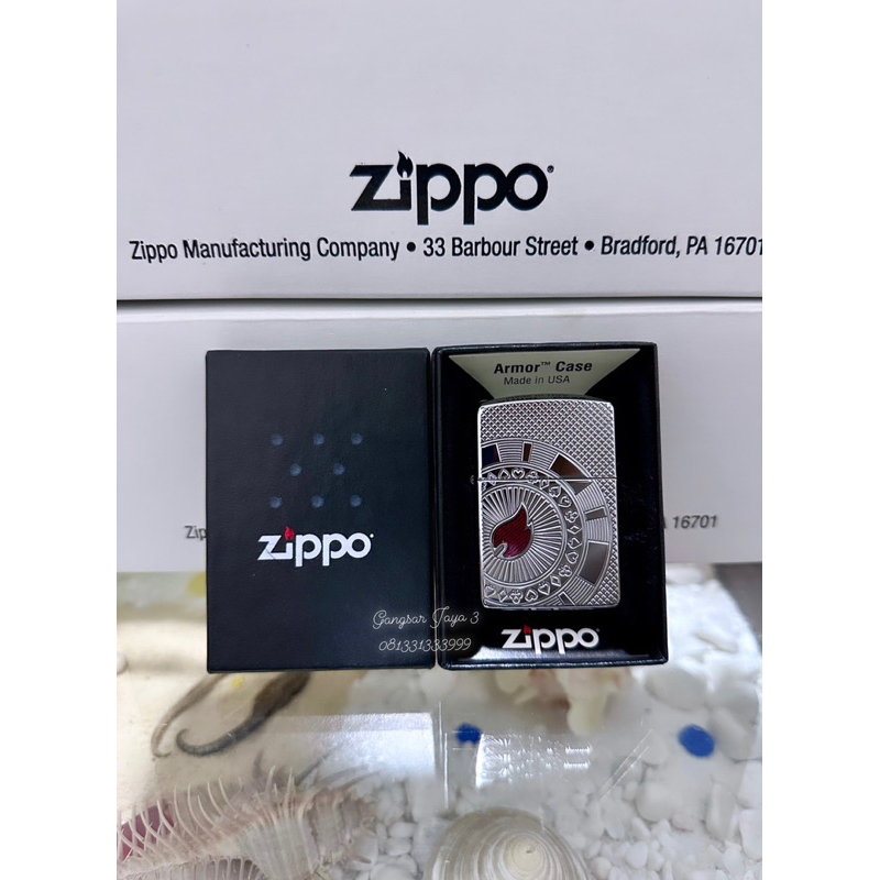 Jual korek zippo original USA Poker Chip Design | Shopee Indonesia