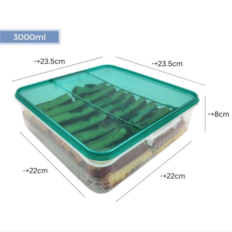 Jual Tempat Kue Lapis Food Box Wadah Toples Tempat Penyimpanan Segi ...