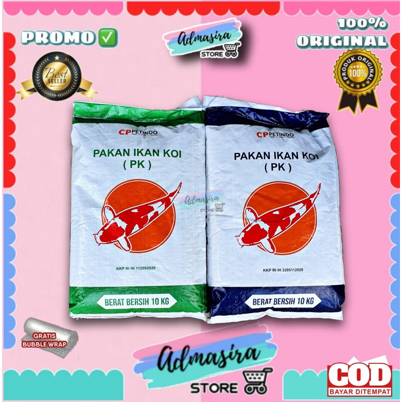 Jual Pakan Ikan Koi PK KOI repack 1kg PK Merah Hijau 2mm 5mm | Shopee ...