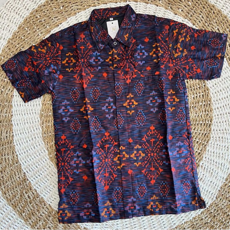 Jual Baju Endek Pria Murah | Kemeja Endek Bali (FURING) | Shopee Indonesia