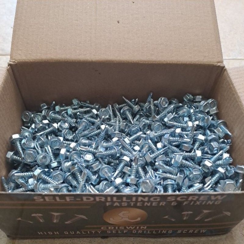 Jual 800 pcs baut drilling 10x16 merk CRISWIN, baut galvalum, baut baja ...