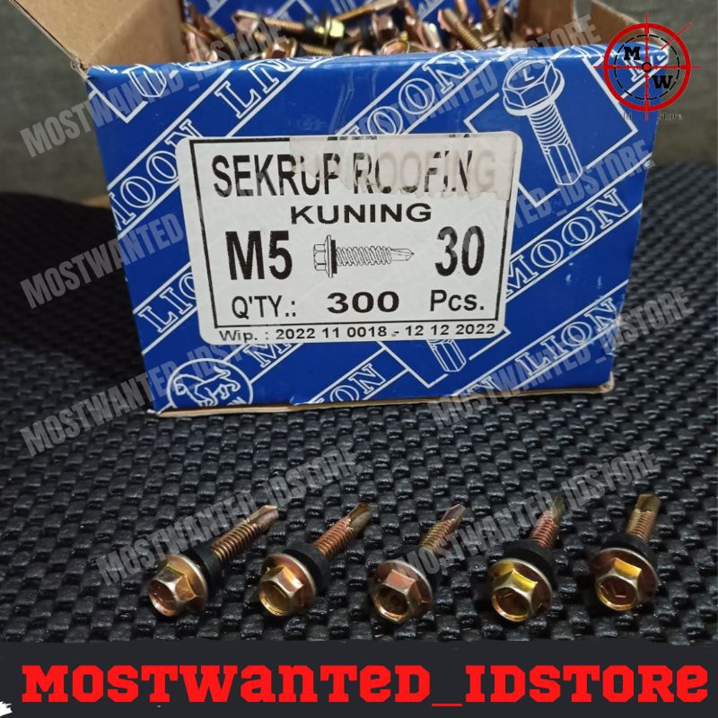 Jual BAUT SEKRUP ROOFING 3CM LION L / BAUT BAJA RINGAN 3CM M5X30 ...